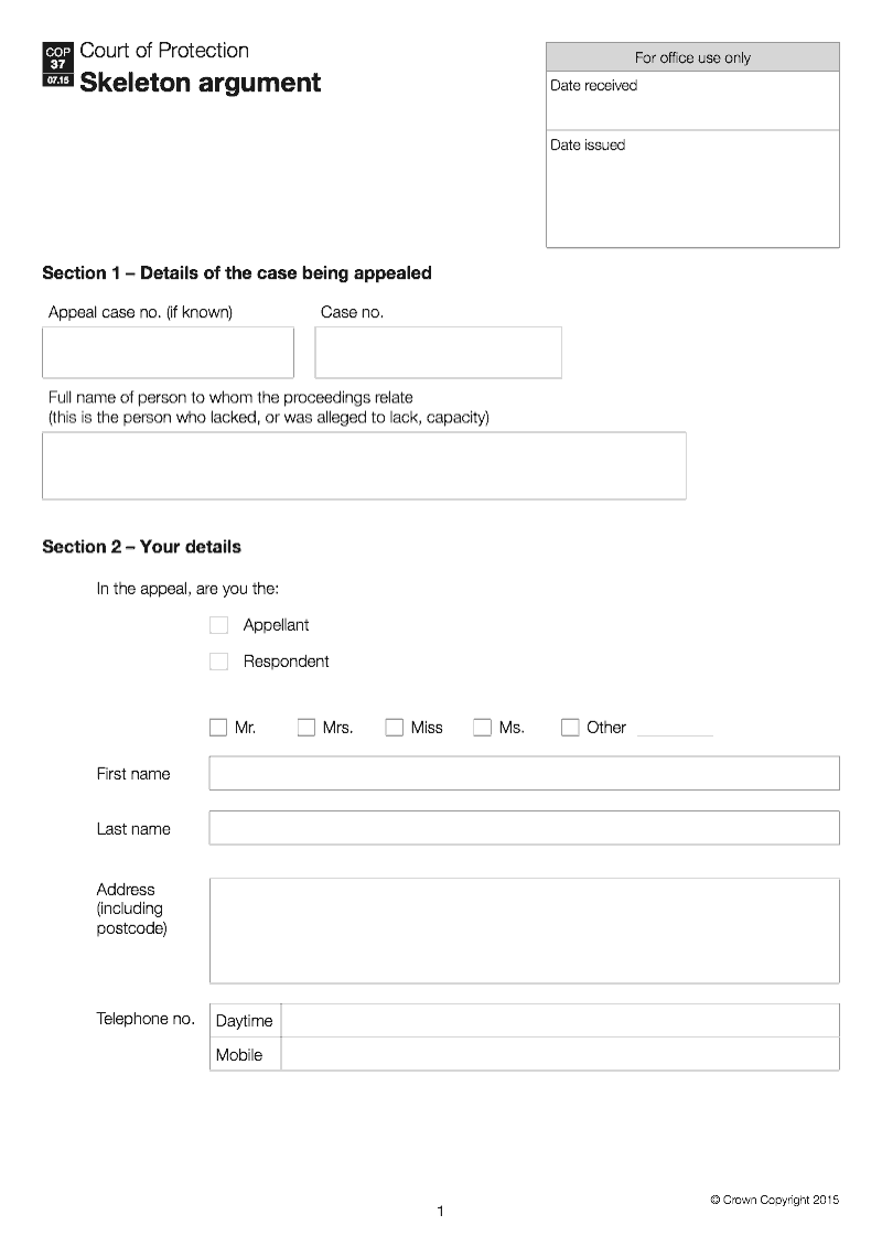 COP37 Skeleton argument
