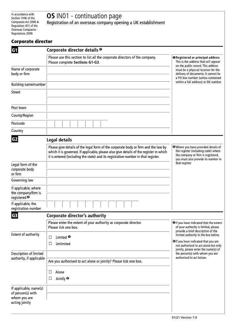 OS IN01 Continuation Page 4 Registration of an Overseas Company opening ...